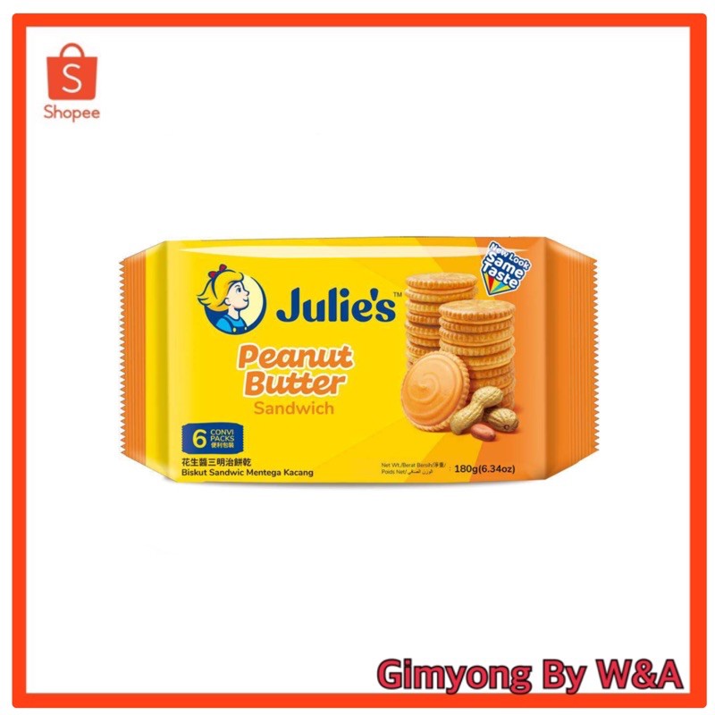 ขนมปังจูลี่เนยถั่ว Julie’s Peanut Butter Sandwich 180g. | Shopee Thailand