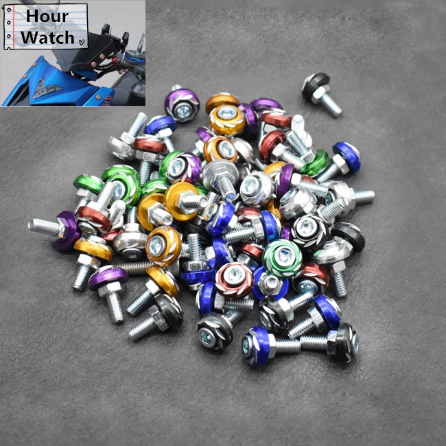 Nicoleu Universal Screw Nut Alloy Color Plate Coverset Cowling ...