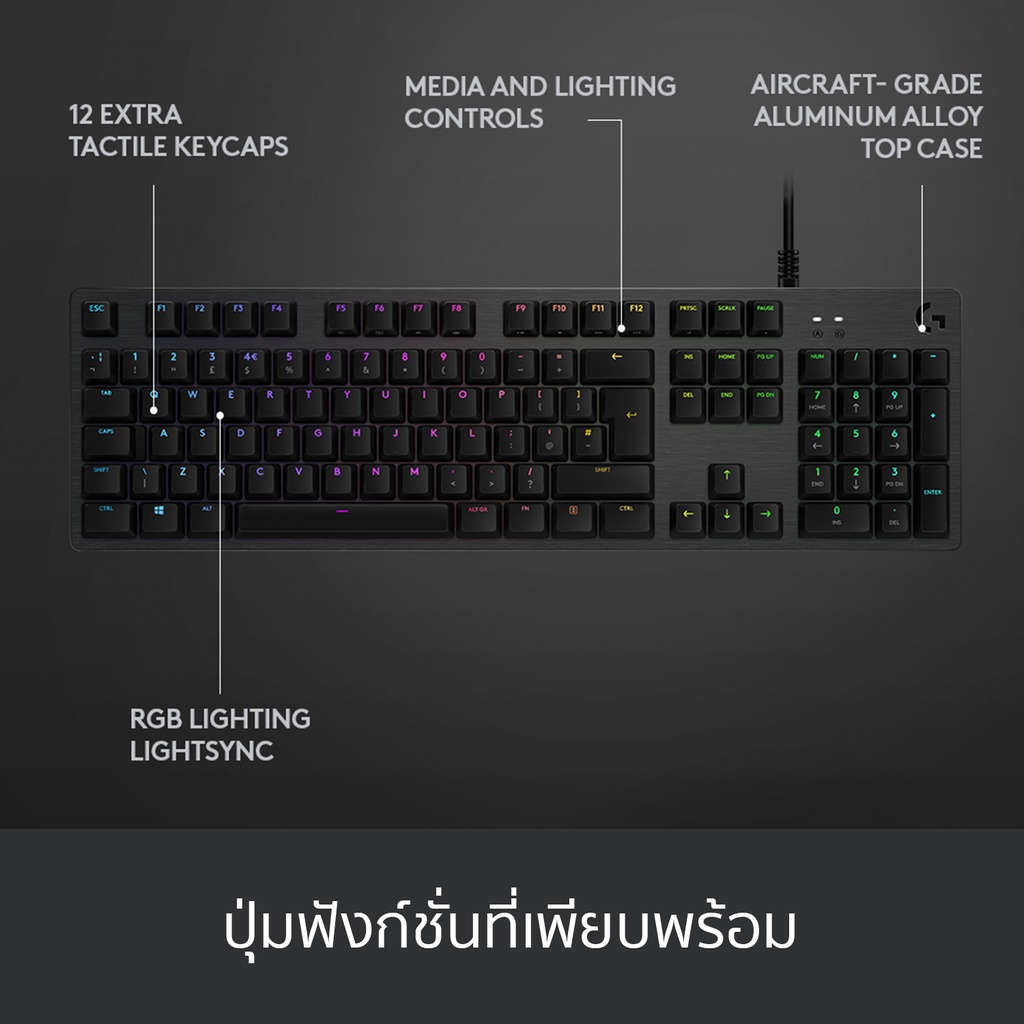 Logitech G512 (CLICKY) Carbon Mechanical Gaming Keyboard RGB GX Blue ...