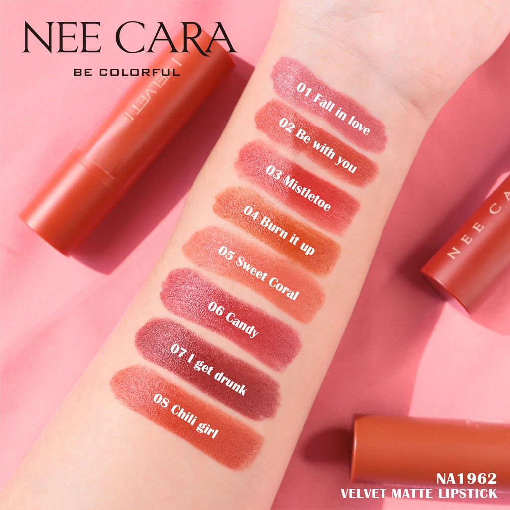NEE CARA VELVET MATTE LIPSTICK NA1962 ลิปสติก นีคาร่า เนื้อแมทท์ - bnel ...