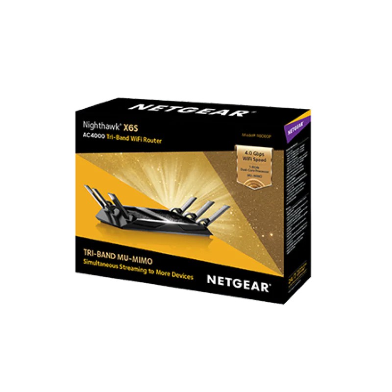 NETGEAR R8000P NIGHTHAWK X6S AC4000 TRI-BAND WIFI ROUTER WITH MU-MIMO ...