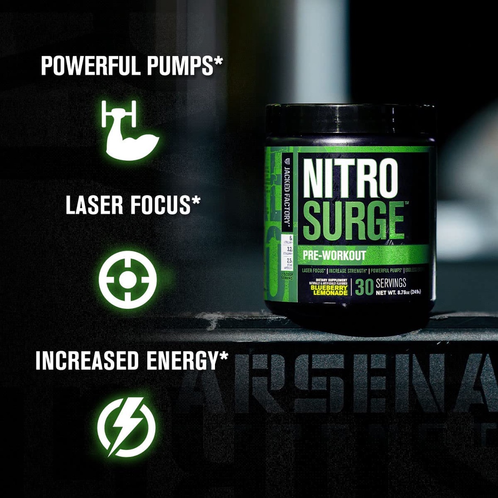 Jacked Factory Nitro Surge 30Servings เพิ่มแรง เพิ่มกล้าม เพิ่มพละกำลัง ...