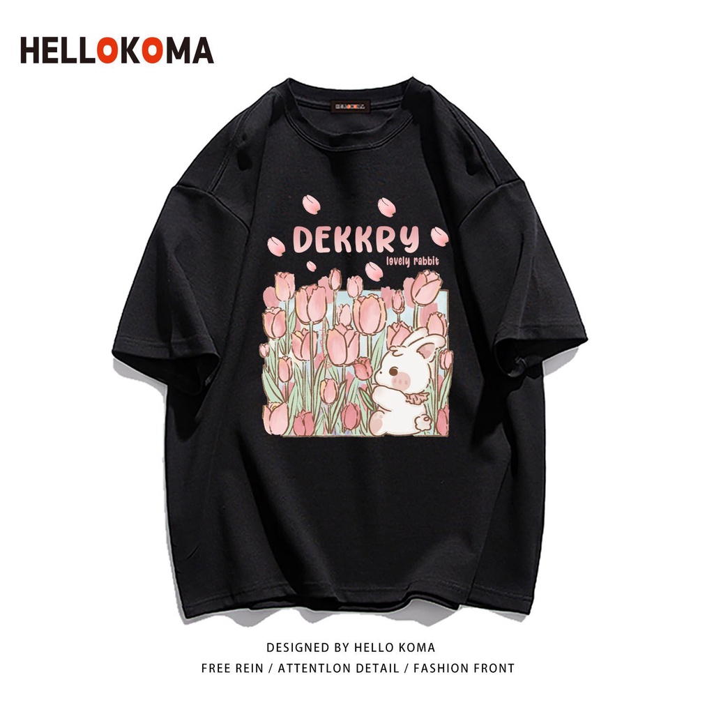 เสื้อยืดแขนสั้น ผ้าฝ้ายแท้ ทรงหลวม ลาย HELLO Preppy Style แฟชั่นฤดูร้อน ...