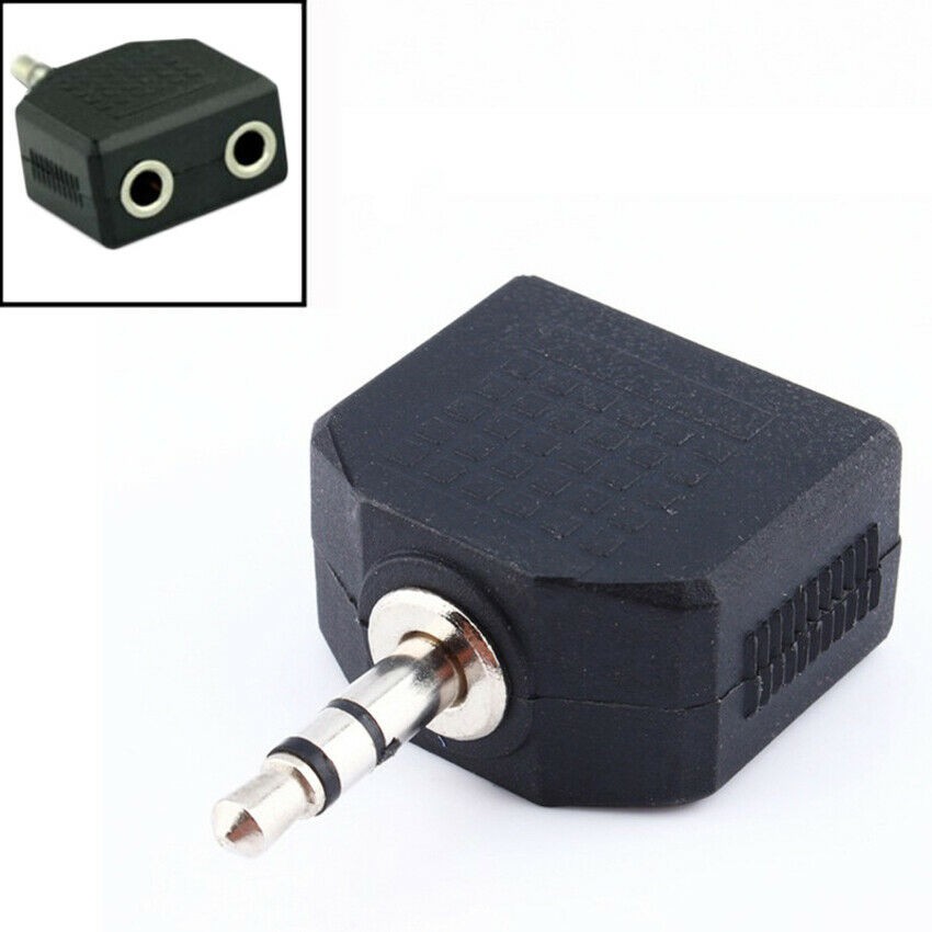 อะแดปเตอร์แยกสัญญาณเสียง 3.5mm Audio Double Jack Plug 1 Male to 2 ...