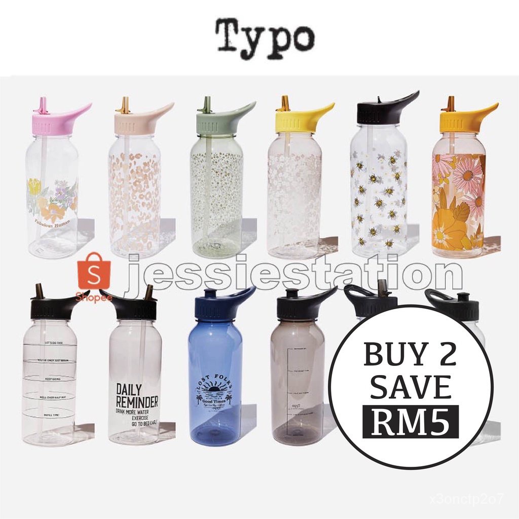 TYPO / Drink It Up Bottle / 1 Litre / With Straw Sip-Top e9s0 | Shopee ...