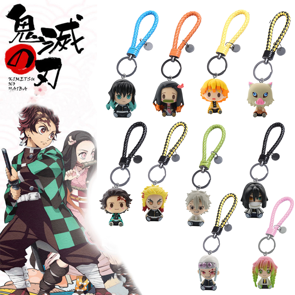PEWANY 10pcs Key Rings Zenitsu Anime Demon Slayer Keychain Kimetsu No ...