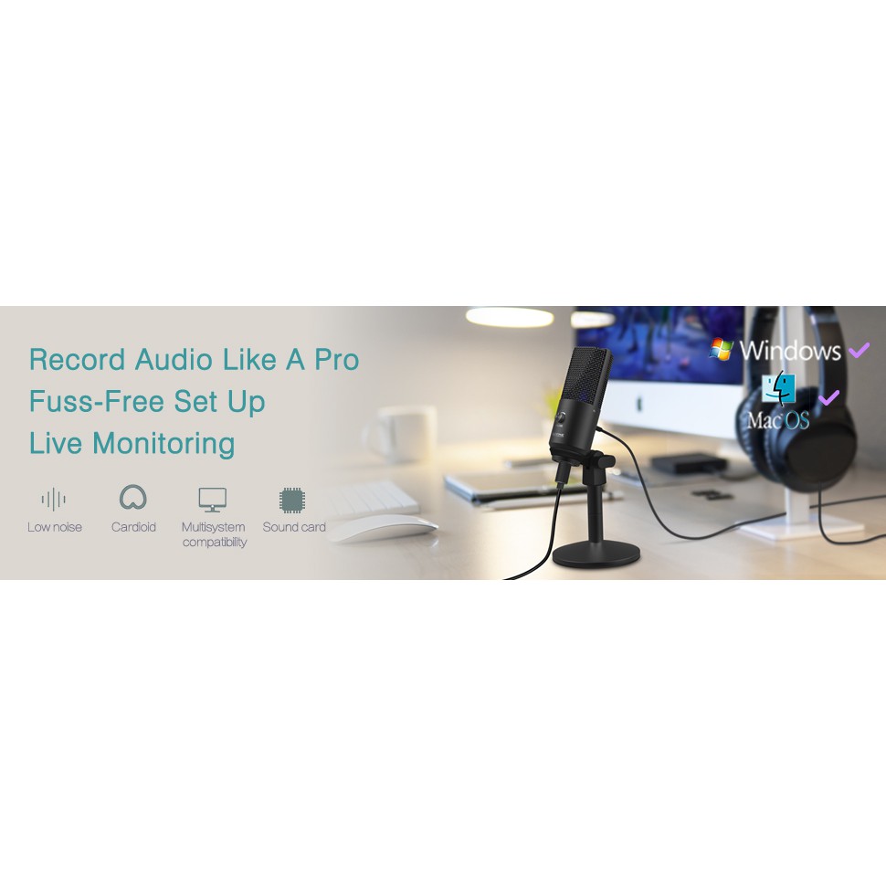 FIFINE USB Microphone for Mac/ pc Windows,Vocal Mic for Multipurpose ...