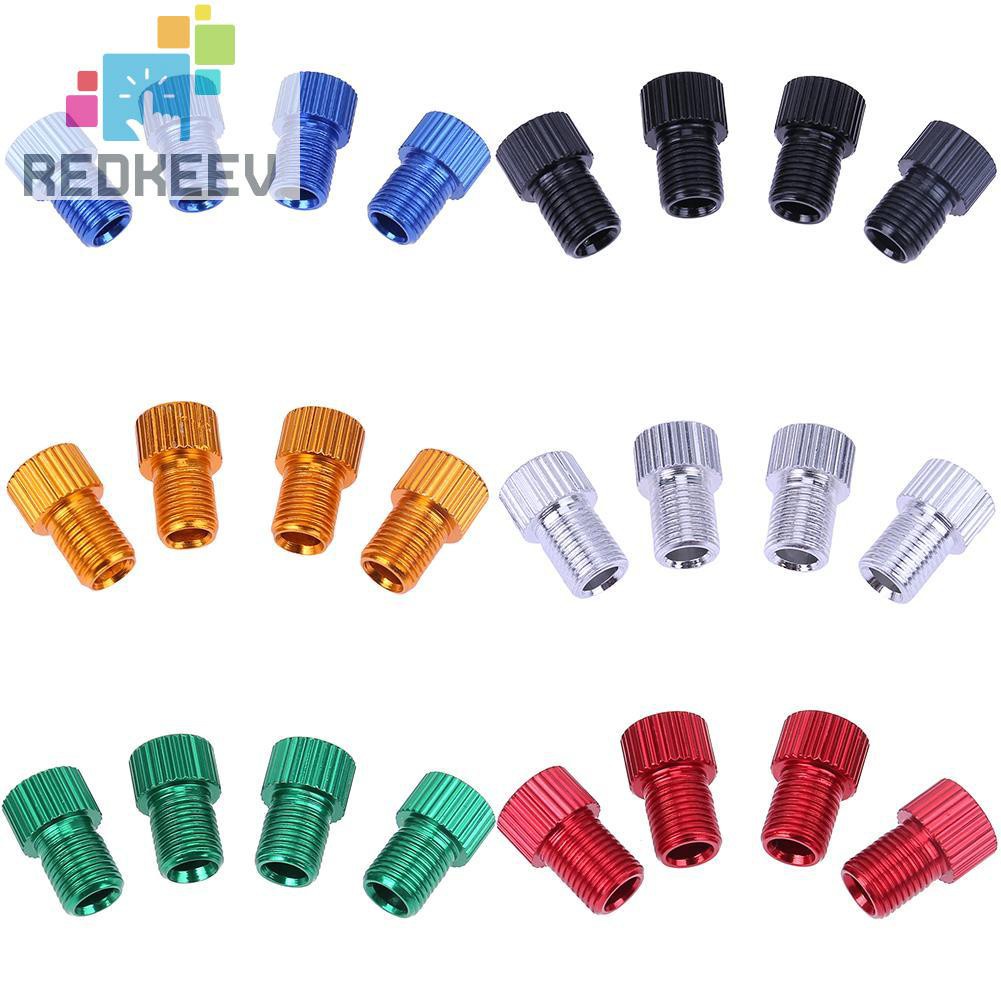 4pcs Presta to Shrader Bicycle Valve Adapter Converter Tube Air Pump ...