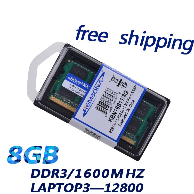 Local StockKEMBONA free shipping Momery Module Notebook Laptop DDR3 8GB DDR3 8G 1600Mhz PC3 ...