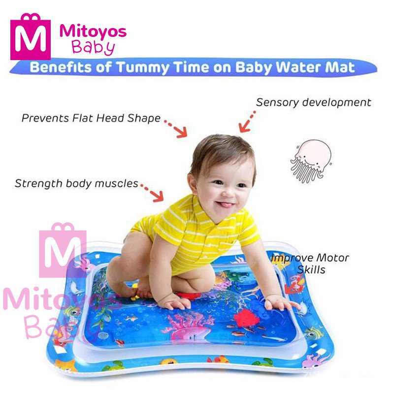 Baby Tummy Time Play Mat Water Inflatable Ocean Aquarium Sensory Pad ...