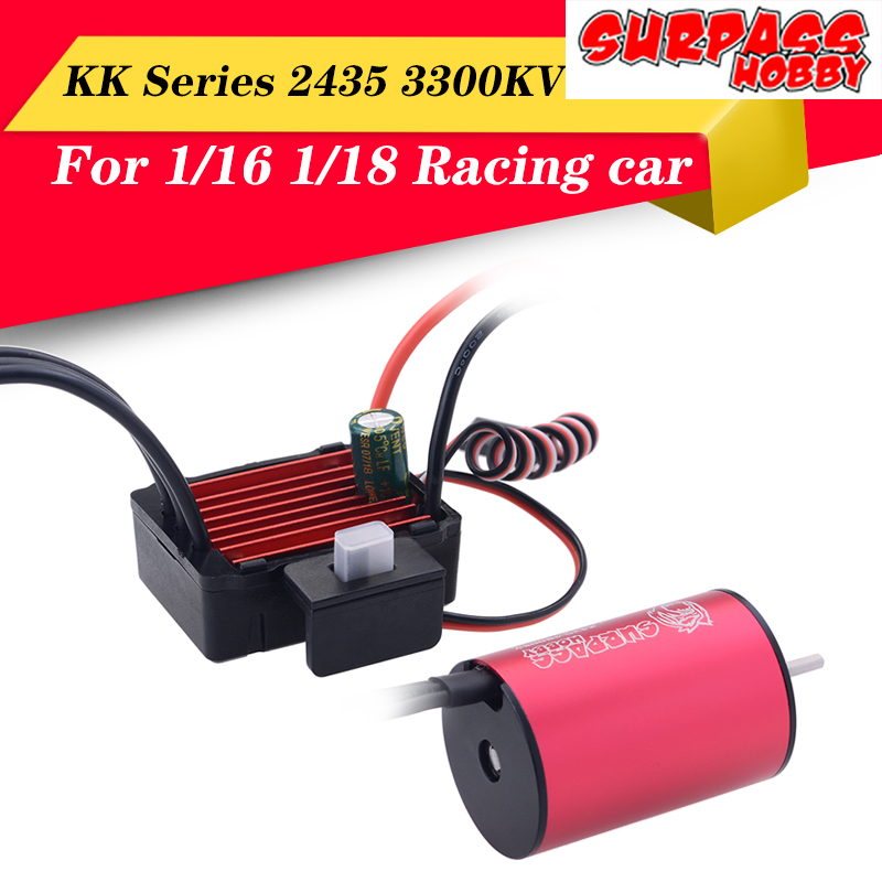 SURPASS HOBBY KK Combo 2435 3300KV Sensorless Brushless Motor 25A ESC for 1/16 1/18 RC Buggy ...