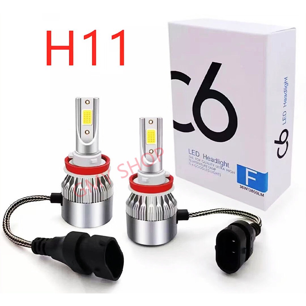 2PCS C6 LED Headlight H11 H8 H9 H9006 9005 H3 Car Headlight LED Bulb ไฟ ...