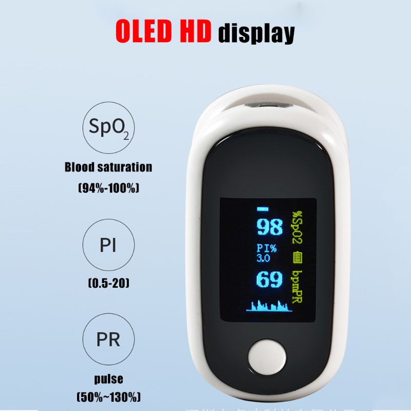 Rechargeable USB Finger Clip Fingertip Pulse Oximeter Heart Rate PI ...