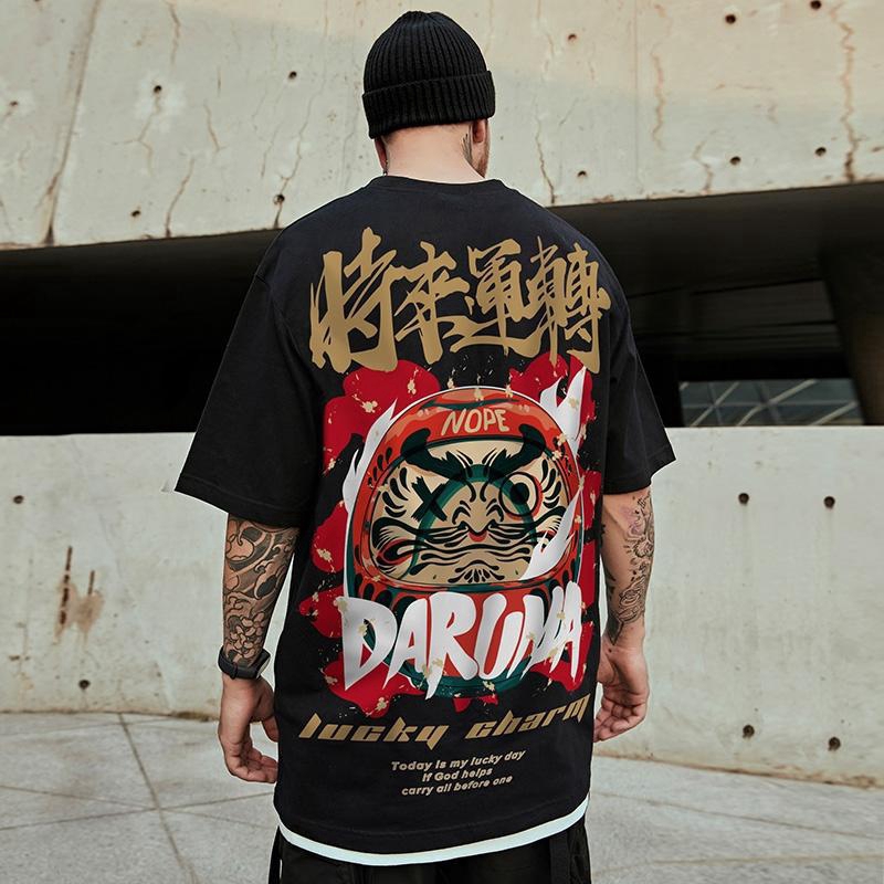 wPEB e499 เสื้อยืดแขนสั้น พิมพ์ลาย ทรงหลวม ขนาดใหญ่ สำหรับผู้ชาย ไซซ์ M ...