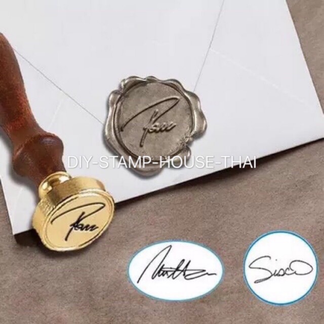 *รับสั่งทำ* ตราปั๊มครั่ง ลายเซ็น ลูกค้า sealing wax stamp | Shopee Thailand