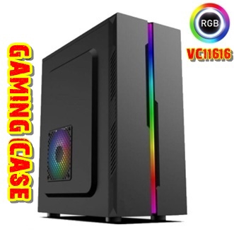 VENUZ (เคส) ATX Computer Case VC 1616 with RGB LED Lighting - Black ...