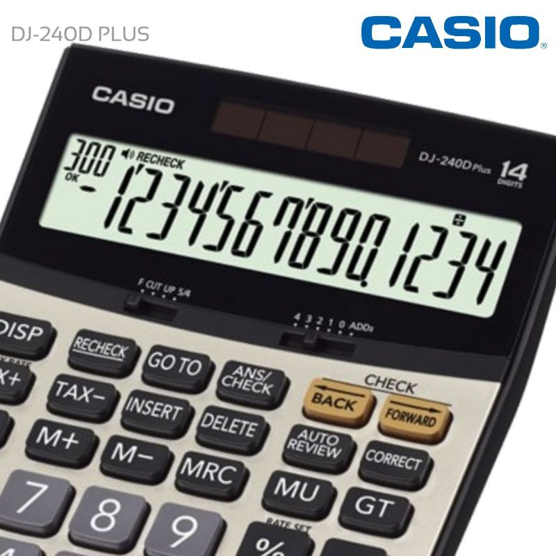 เครื่องคิดเลข CASIO คาสิโอ DJ-240 D PLUS จอ LCD แสดงตัวเลขขนาดใหญ่พิเศษ ...