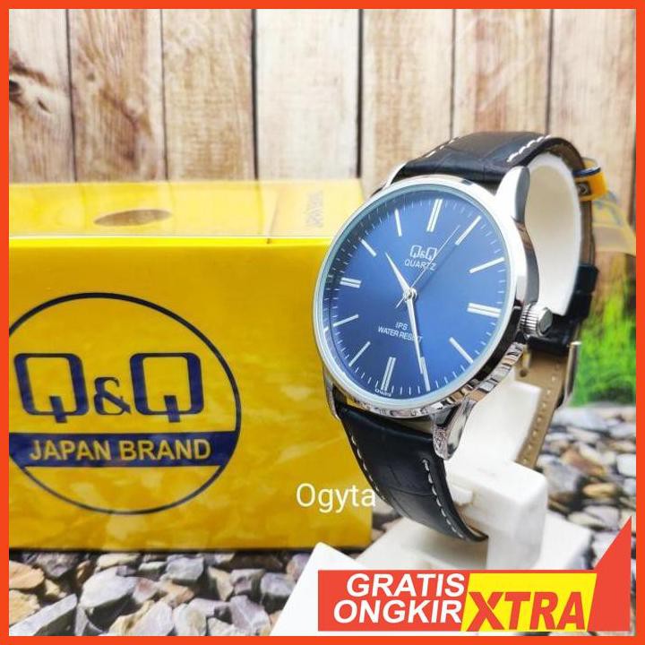 Q Q Qnq Qq นาฬิกาข้อมืออะนาล็อกสายหนังสีดําสําหรับผู้ชาย C214J312Y - w22aq8g4tq.th - ThaiPick