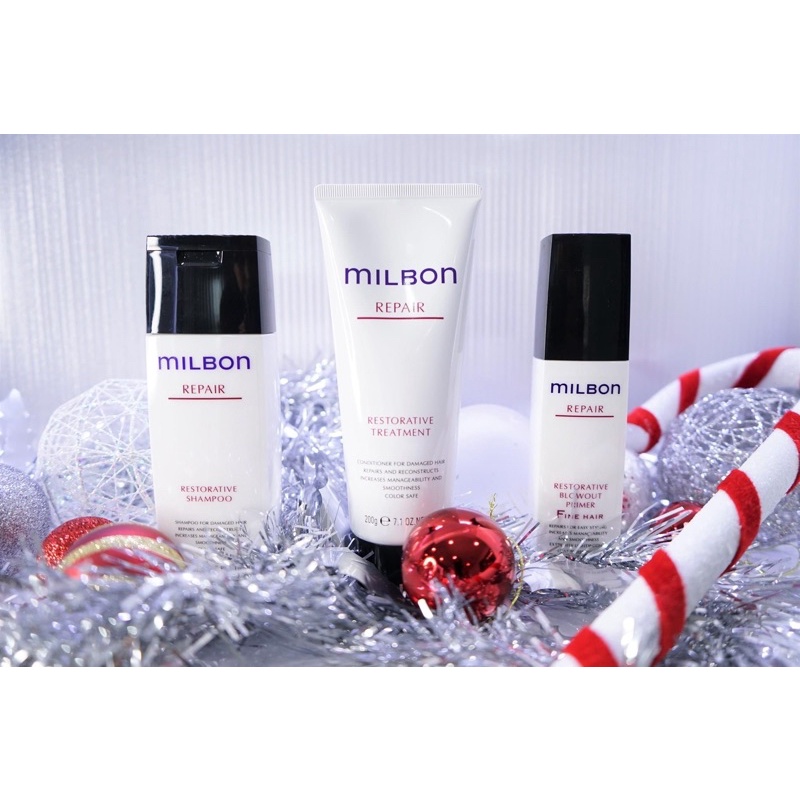 Milbon สูตร REPAIR Restorative Shampoo ขนาด 200 ml + Treatment ขนาด 200 g | Shopee Thailand