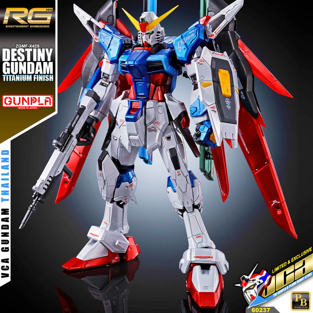PREMIUM BANDAI GUNPLA REAL GRADE RG 1/144 DESTINY GUNDAM TITANIUM ...