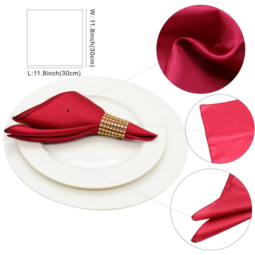 10pcs 30cm Table Napkins Cloth Square Satin Fabric Napkin Zq5P ...