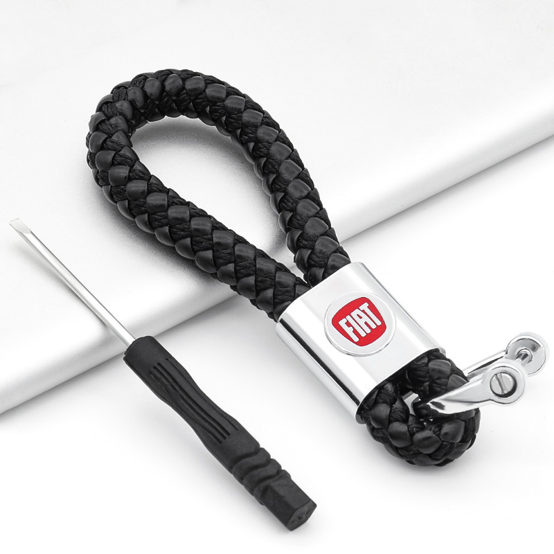 พวงกุญแจรถ ลายโลโก้รถยนต์Braided Rope Car Keychain 3D Metal Emblem Key ...