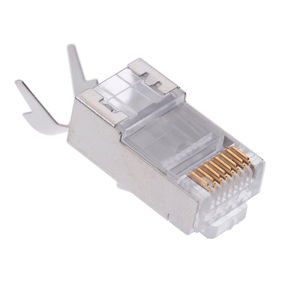 MALCOLM 10pcs Crystal Head 8P8C Cat7 RJ45 Connector Shielded Net Cable ...