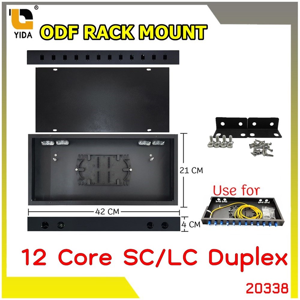 ODF RACK MOUNT FIBER OPTIC 1U 19 นิ้ว 12 Port แบบถาดสไลด์ พร้อมถาด ...