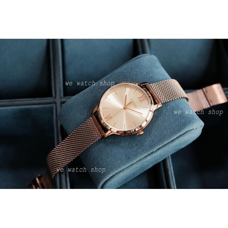 CASIO ของเเท้ CMG เครื่องศูนย์ รุ่น LTP-E157MR-9ADF สี pink gold สายถัก สินค้าใหม่ ประกันศูนย์ ...