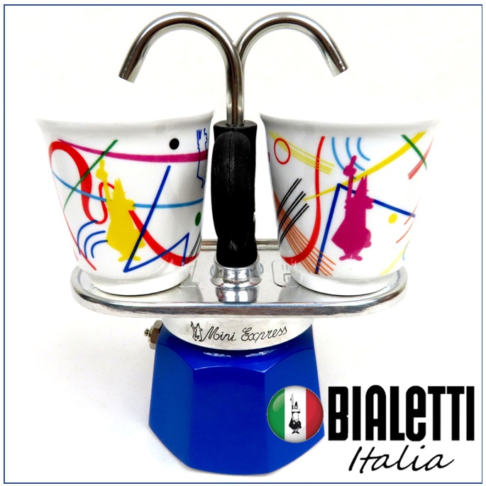Bialetti หม้อต้มกาแฟ Set Mini Express Blue 2ถ้วย moka pot - bialetti ...