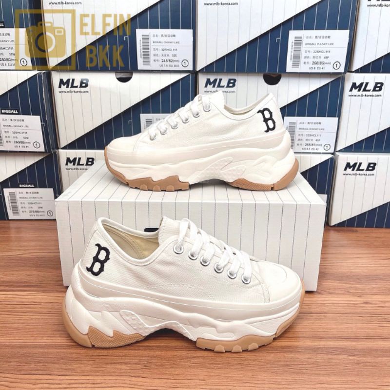แท้ MLB Chunky Low NYB รองเท้าผ้าใบ รองเท้าลำลอง รองเท้าส้นตึก สีขาว สี ...