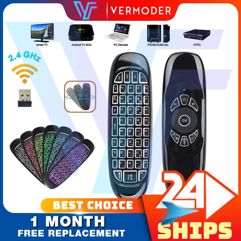 【Ready Stock】C120 T10 Wireless Air Mouse With Keyboard Gyroscope Remote ...