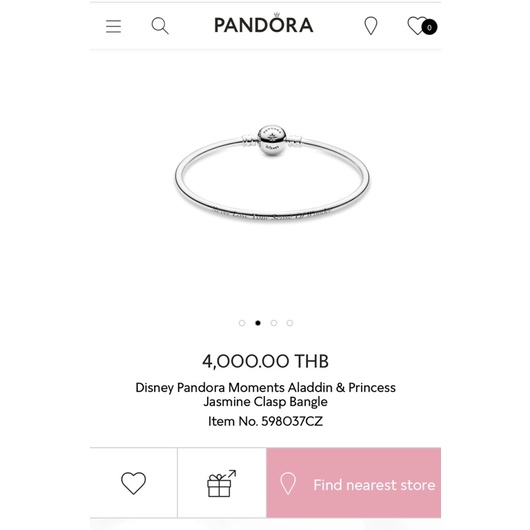 Pandora moment Aladdin Princess Jasmine Clasp Bangle size17 แท้100 ...