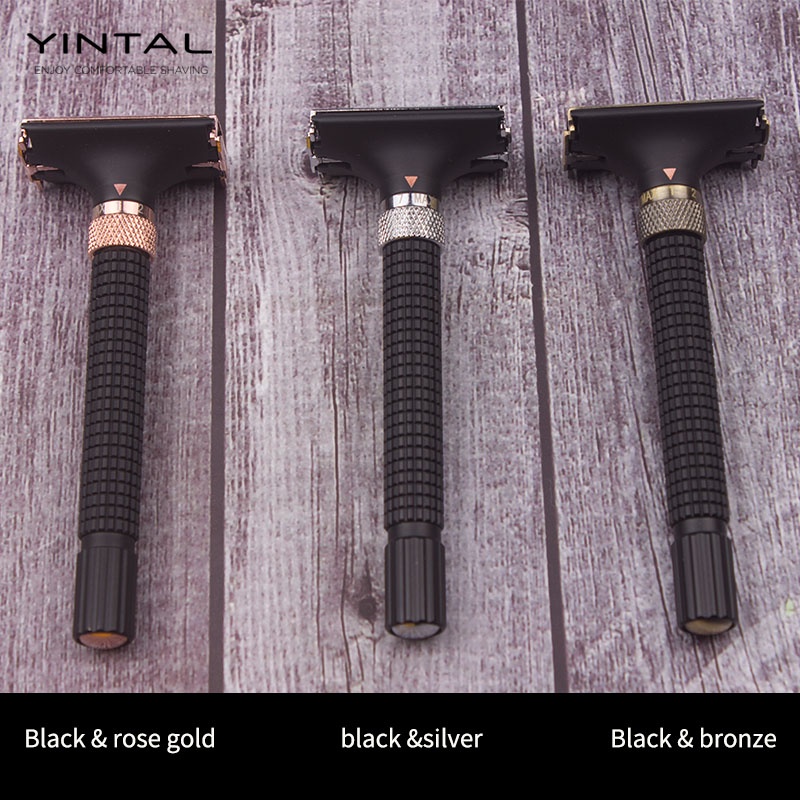 YINTAL Adjustable Butterfly Open Double Edge Safety Razor 3 Colors ...