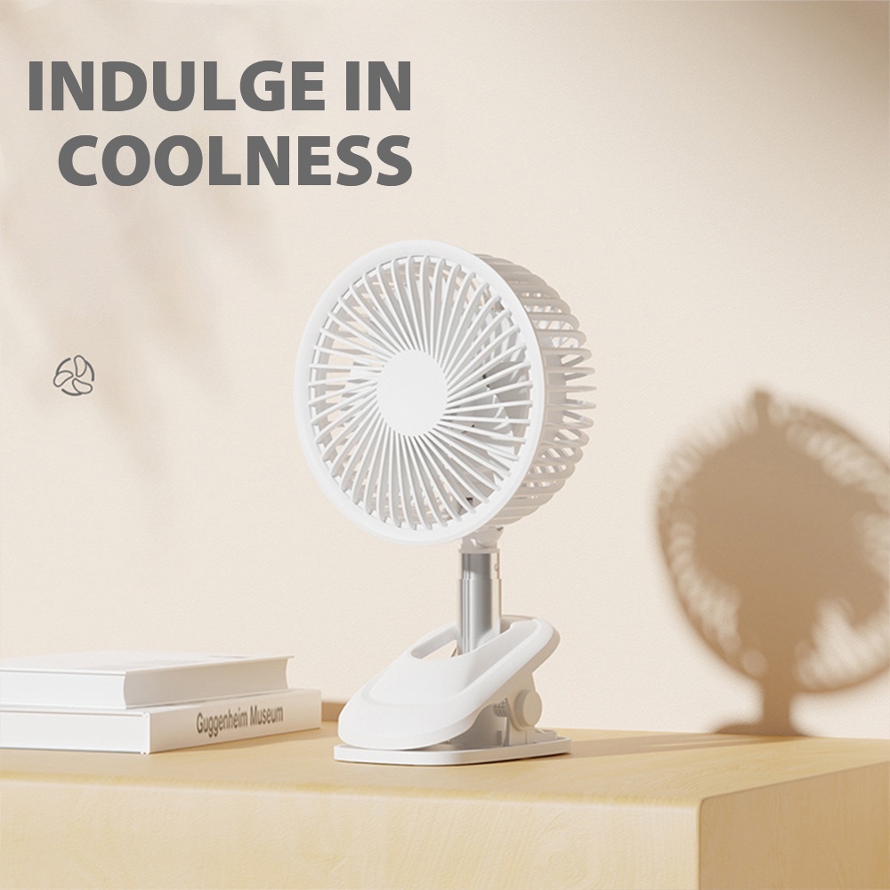 Geekroom Multifunctional Clip Mini Fan USB Rechargeable Portable ...