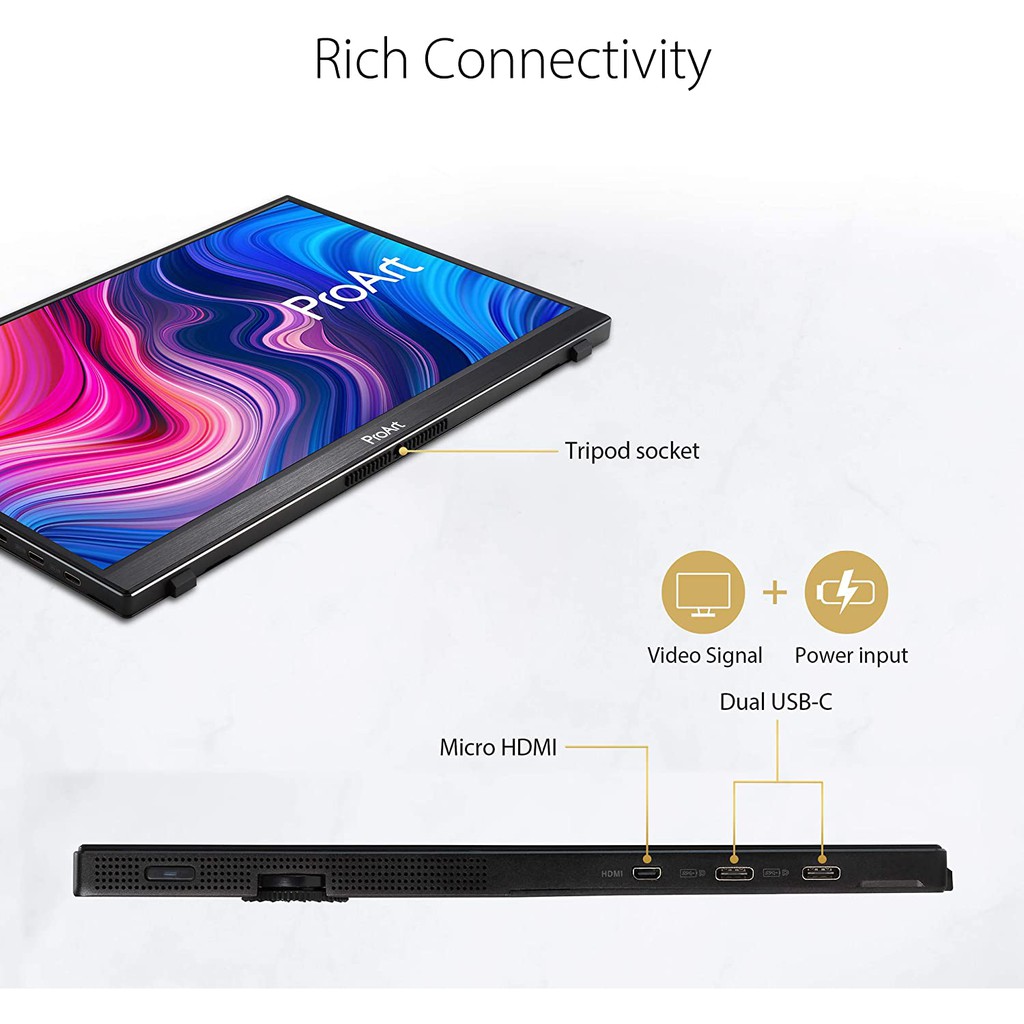 ASUS ProArt 14” 1080P Portable Touchscreen Monitor (PA148CTV), IPS, 100 ...