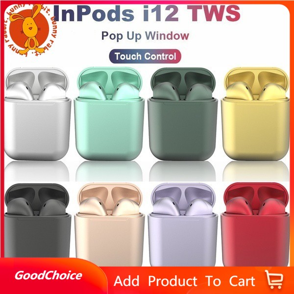Inpods 12 TWS หูฟังไร้สาย บลูทูธ 5.0 น่ารัก สีมาการอง พร้อมไมโครโฟน ...