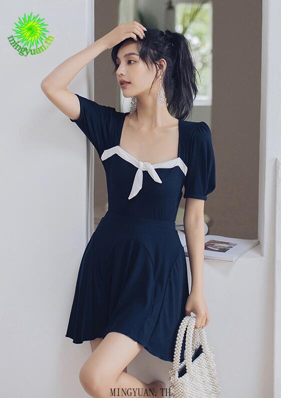 ( Mingyuan ) ชุดว่ายน้ําวันพีชแบบเข้ารูปสไตล์ย้อนยุคสําหรับผู้หญิง ...