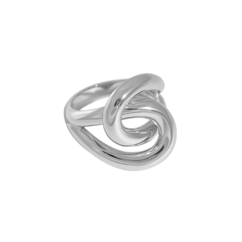 SHANICE S925 Sterling Silver Open Ring Ins niche design sense intertwined and winding texture ...