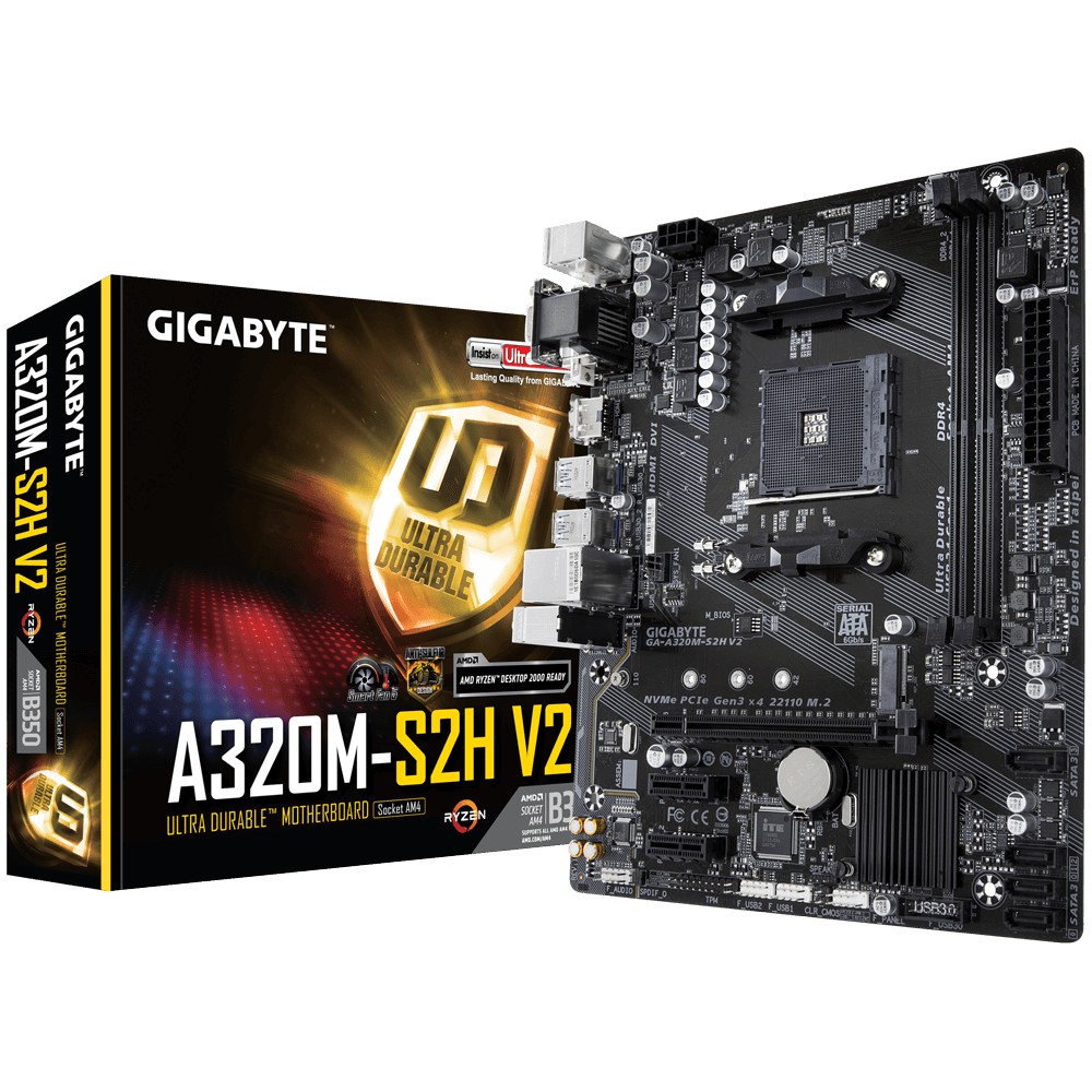 MAINBOARD (เมนบอร์ด) AM4 GIGABYTE GA-A320M-S2H V2 RYZEN 3000READY ...