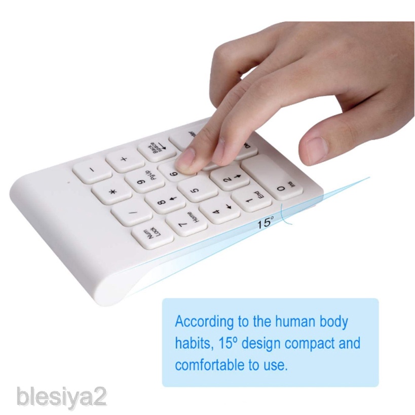 59 Keys Wireless Keyboard with Number Touchpad Mouse 2.4G Thin Numeric ...