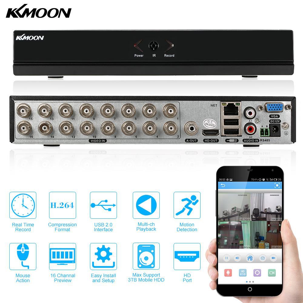 kkmoon 16 ch 1080 p ไฮบริด nvr ahd tvi cvi dvr 5 - in - 1 กล้องบันทึก ...