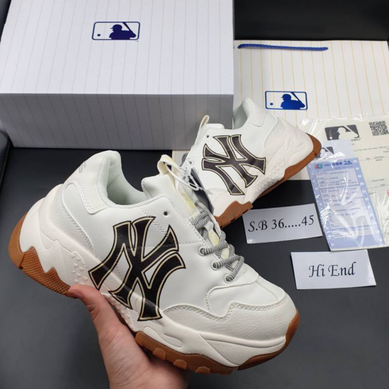 รองเท้าMLB งานHi end พร้อมกล่องใบเซอร์ลายNYพื้นน้ำตาล - wipping99shop ...