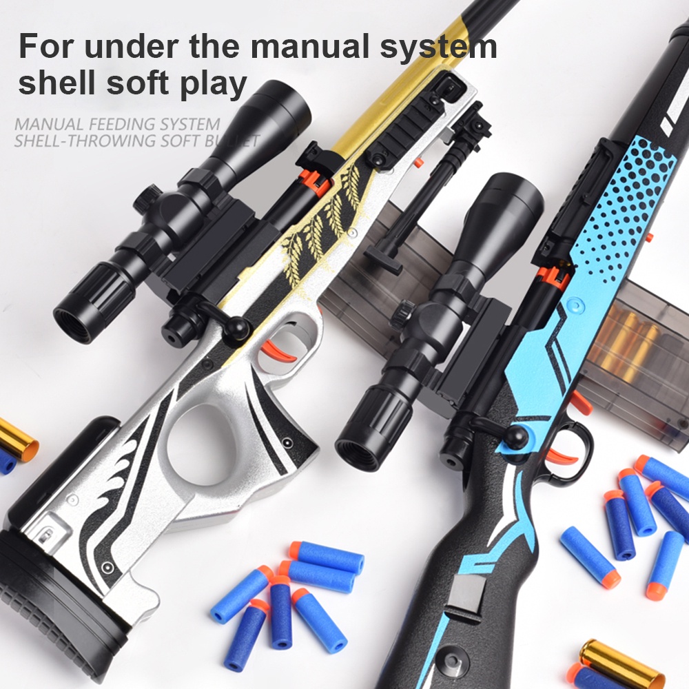 OHEZ Toy Gun AWM Soft Bullet Gun 98K Children Toy EVA Chicken Eat ...