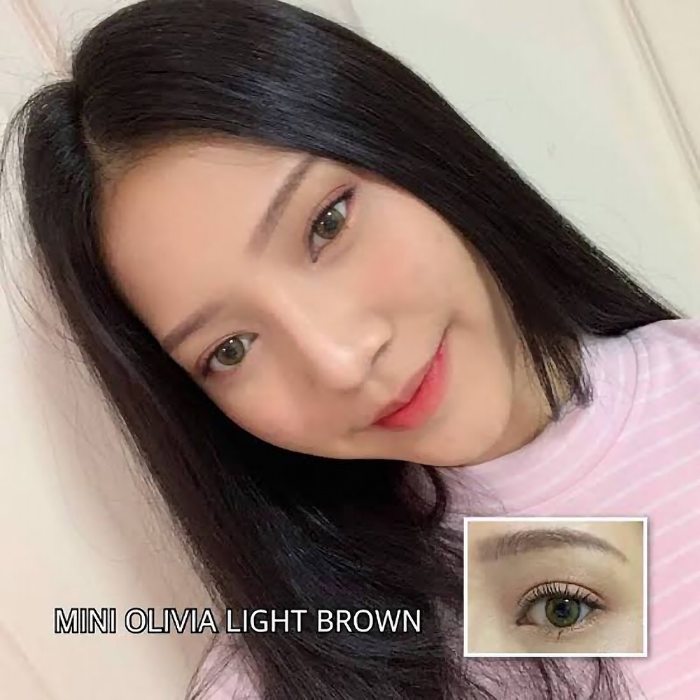 คอนแทคเลนส์ รุ่นmini Olivia by kitty kawaii มินิ มี3สี เทาตาลL-brown มี ...