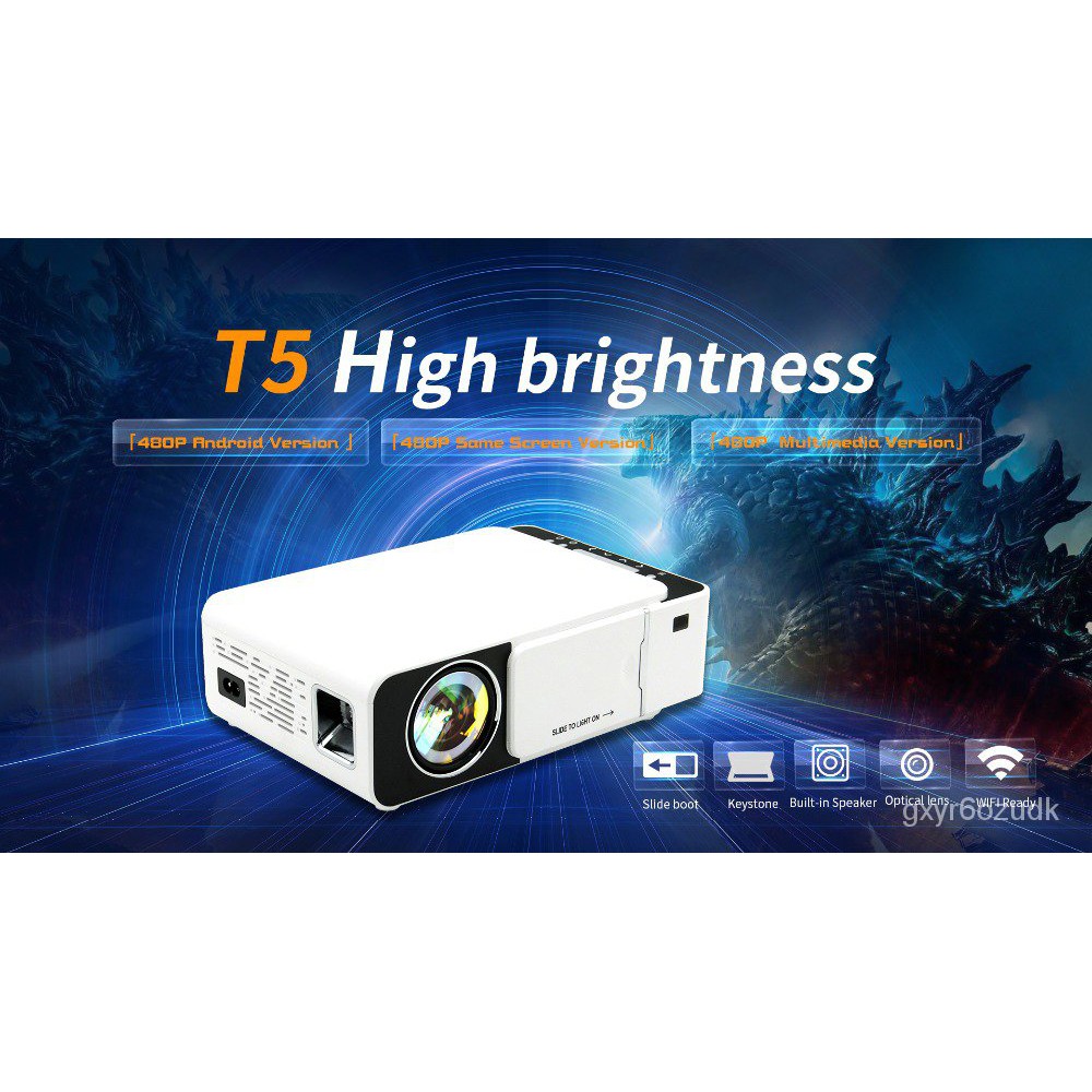 【สินค้าพร้อมส่ง】ขายดี T5 Projector 1080P HD วิดีโอแบบพกพามินิ 4K ...