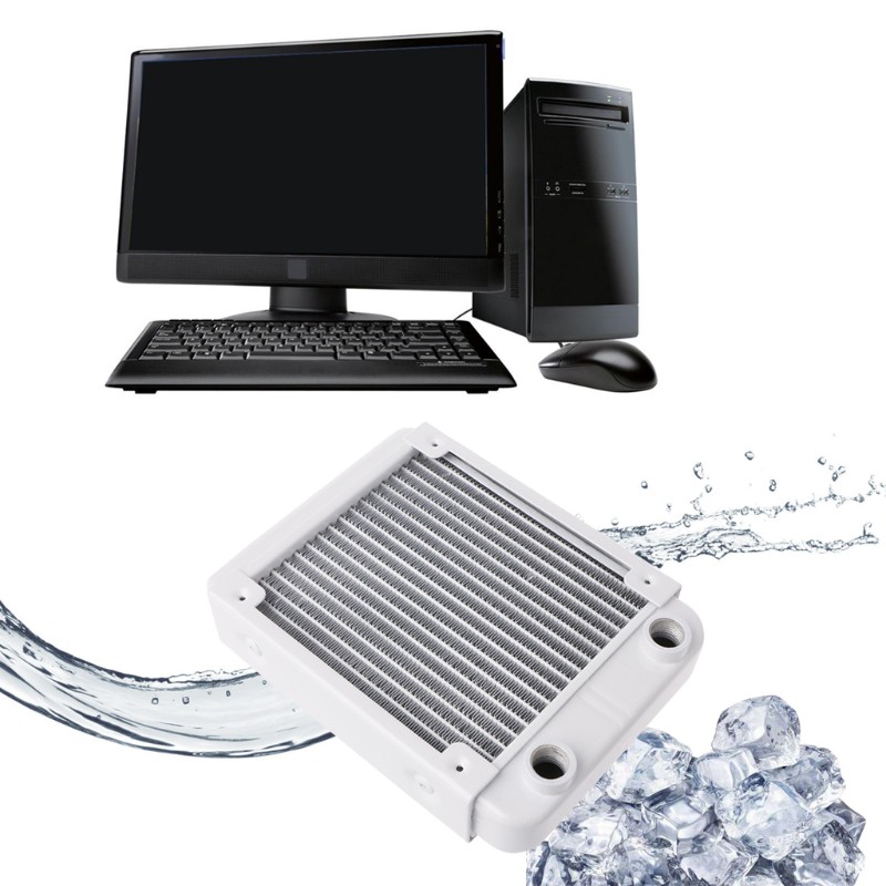 Aluminum Computer Radiator Water Cooler 10 Tube CPU Heat Sink Exchanger ...