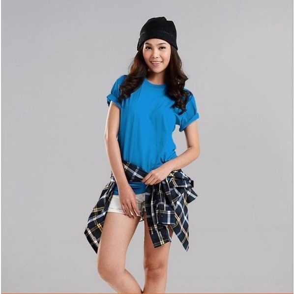 เสื้อตราห่านคอกลม หลากสี ผ้าคอตตอน ของแท้ - juus_12 - ThaiPick