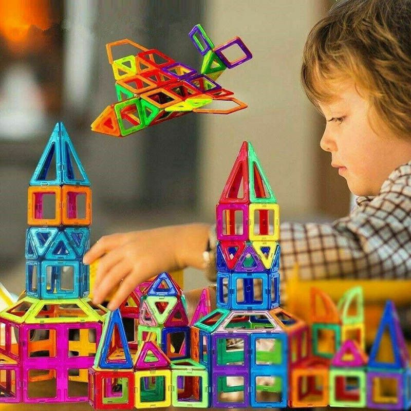 100PCS Magnetic Building Blocks Magnetic Tiles Set Construction ...
