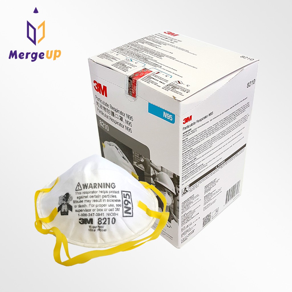 [กล่อง 20 ชิ้น] หน้ากาก N95 ของแท้ 100% หน้ากากอนามัย 3เอ็ม 3M No.8210 ...